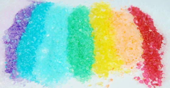 Amazing (and Easy) Rainbow Bath Salts DIY