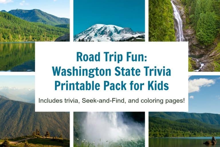 Washington State Trivia Printable for Kids - Road Trip Fun!