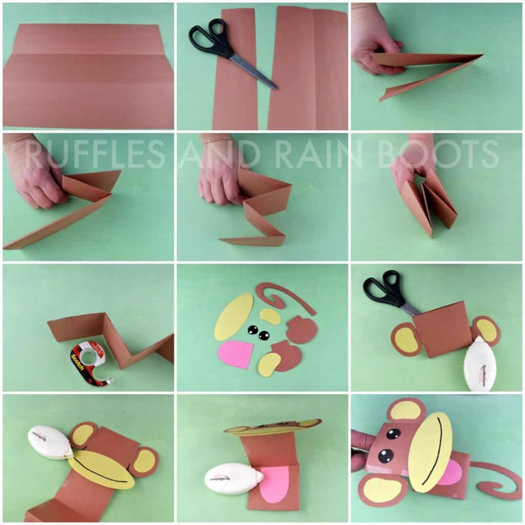 The Most Adorable Monkey Paper Puppet with Free Template!