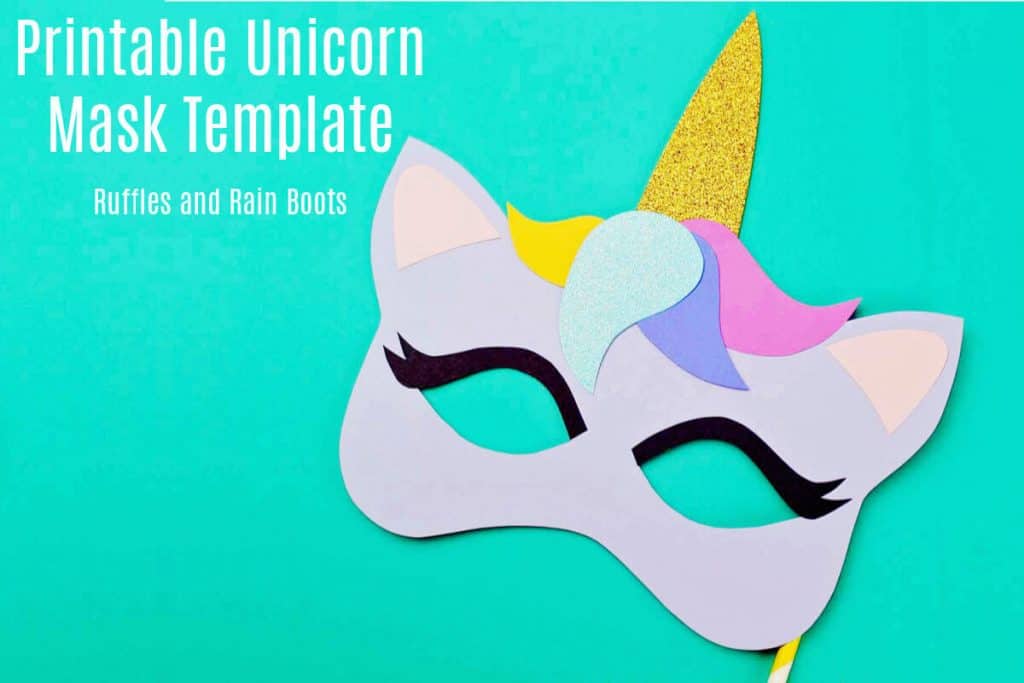 Free Printable Unicorn Mask and Coloring Page - Ruffles and Rain Boots