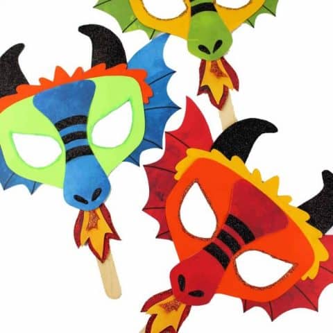 Printable Dragon Mask - Coloring Page and Template - Ruffles and Rain Boots