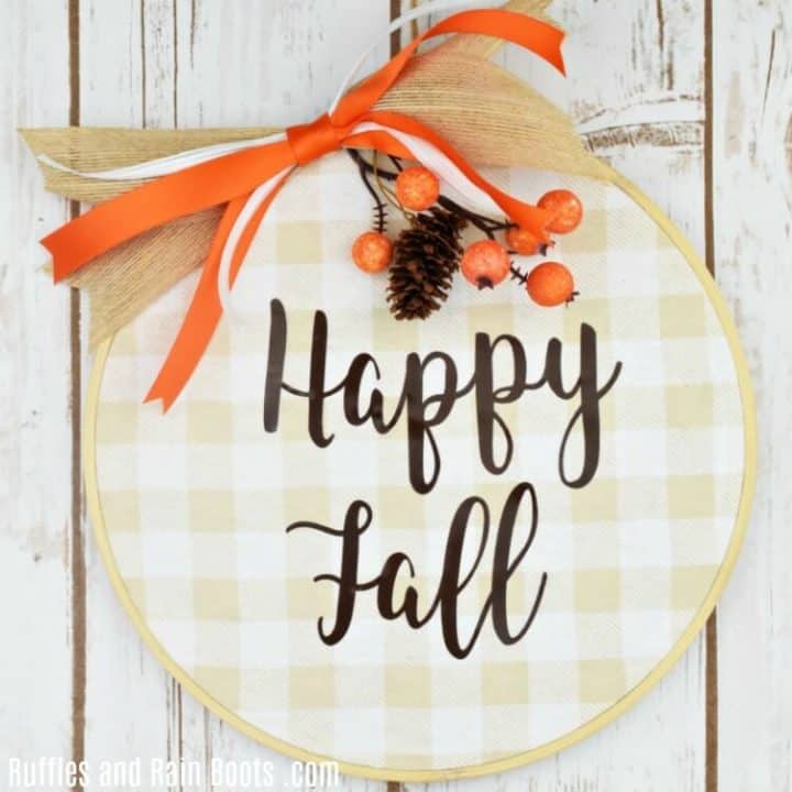 Free Fall SVG for Buffalo Check Fall Wreath DIY - Ruffles and Rain Boots
