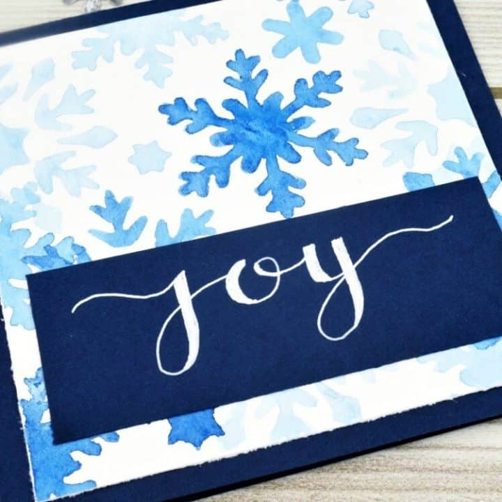 Snowflake Stencil Card with Hand Lettering Accent