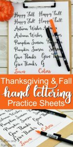 Fall Hand Lettering Practice Sheet and Set