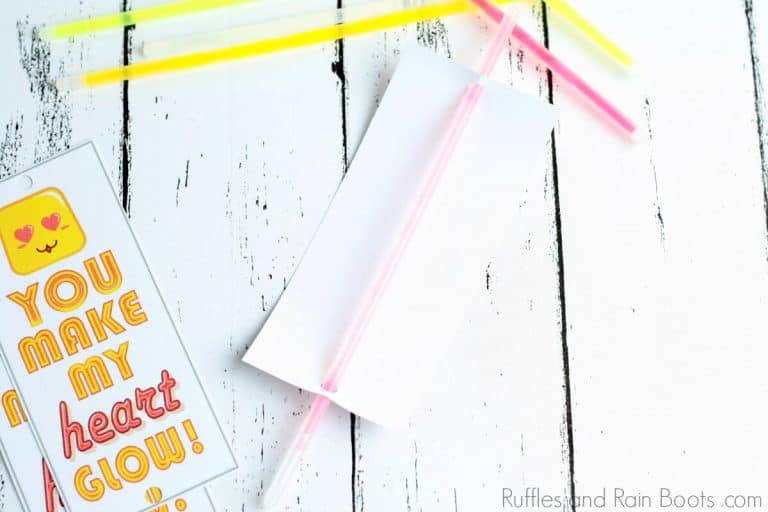 Glow Stick Printable Valentines Free - Ruffles and Rain Boots