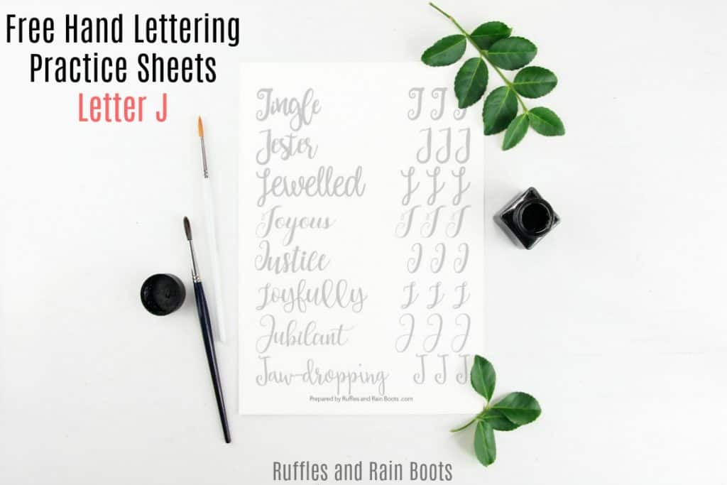 Free Letter J Hand Lettering Practice Sheets