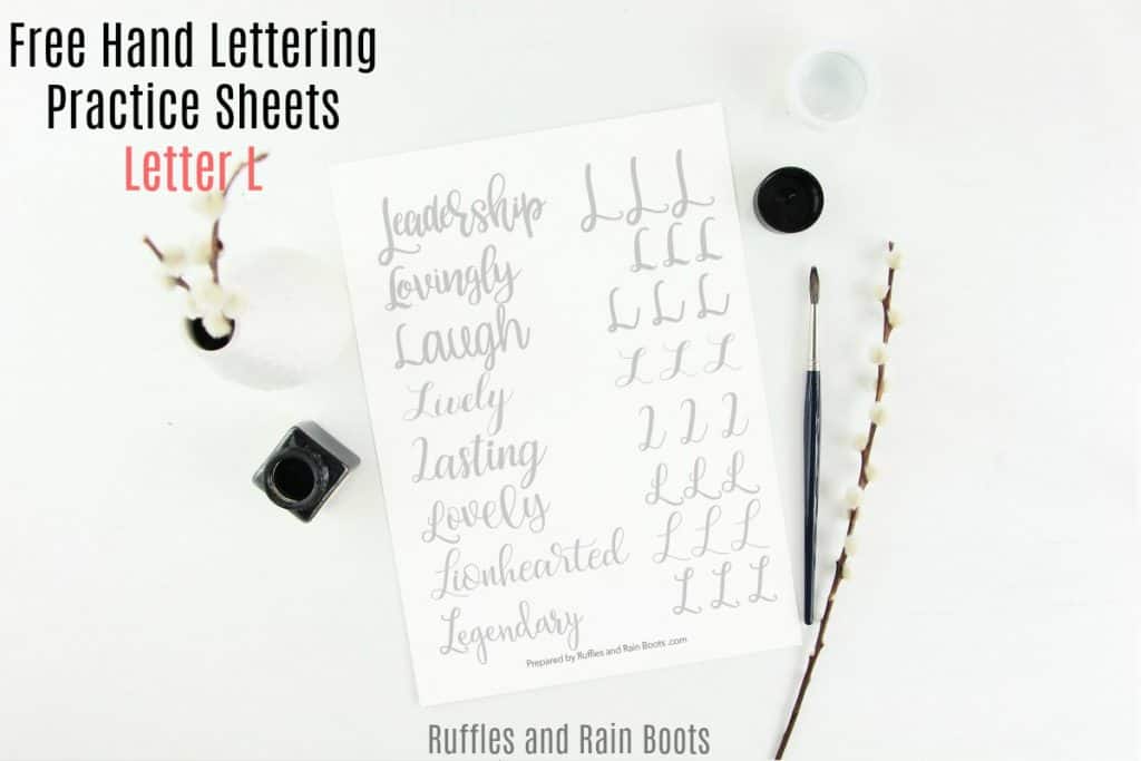 Free Letter L Hand Lettering Practice Sheets