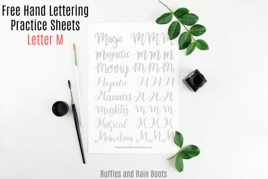 Free Letter M Hand Lettering Practice Sheets