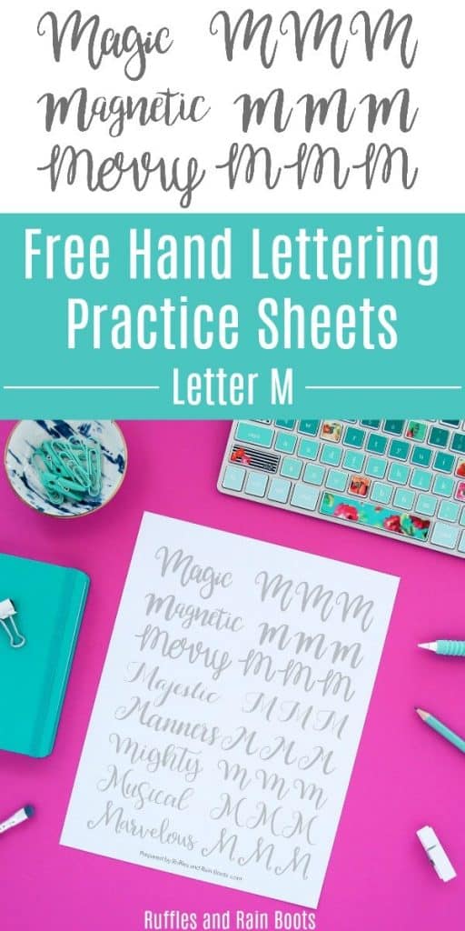 Free Letter M Hand Lettering Practice Sheets
