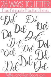 Ways to Letter D - Free Hand Lettering Practice Sheets