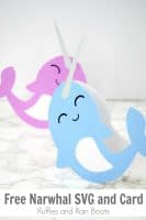 Free Narwhal SVG and Shaped Card Cut Files