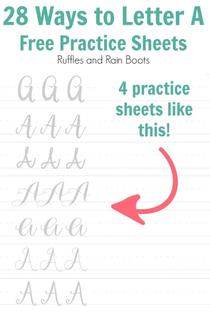 Ways to Letter A - Free Hand Lettering Practice Sheets