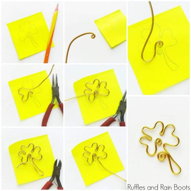 DIY Shamrock Bookmark from Wire - Give a Little Luck