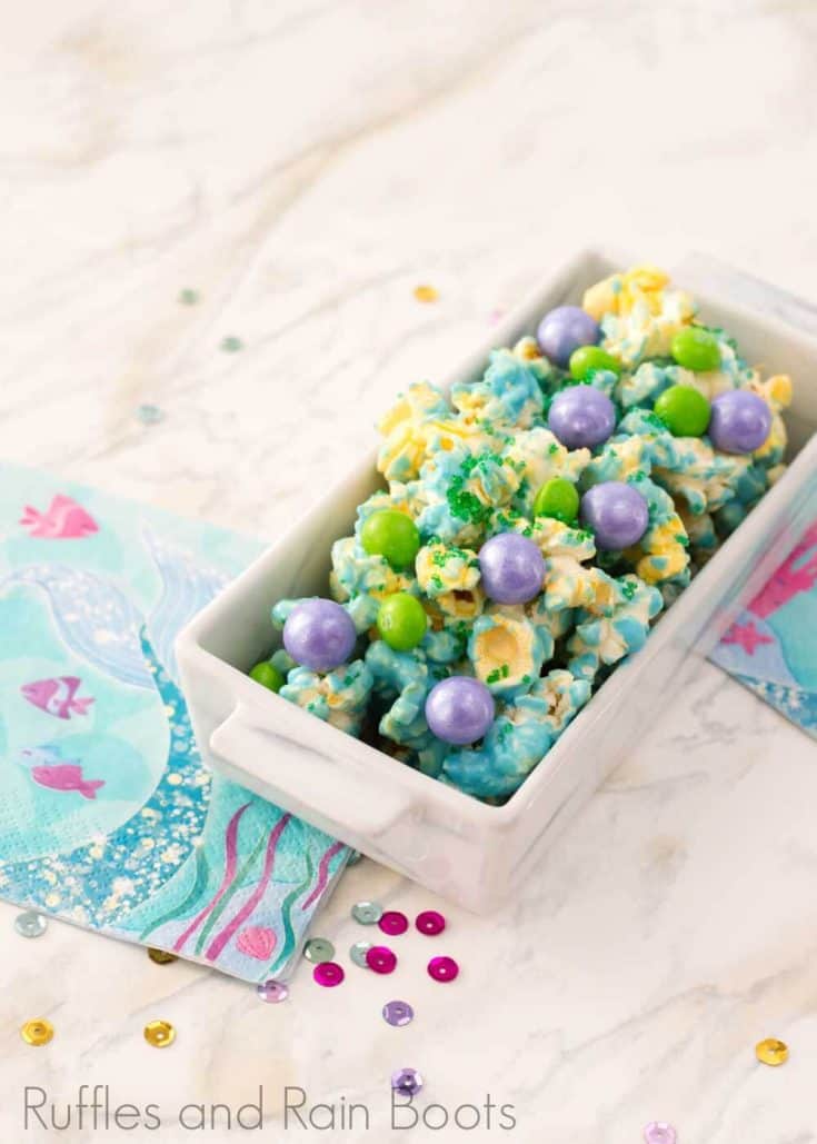 Easy Mermaid Popcorn Recipe - Ruffles and Rain Boots