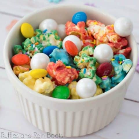 This Rainbow Popcorn Recipe Will WOW - Ruffles and Rain Boots