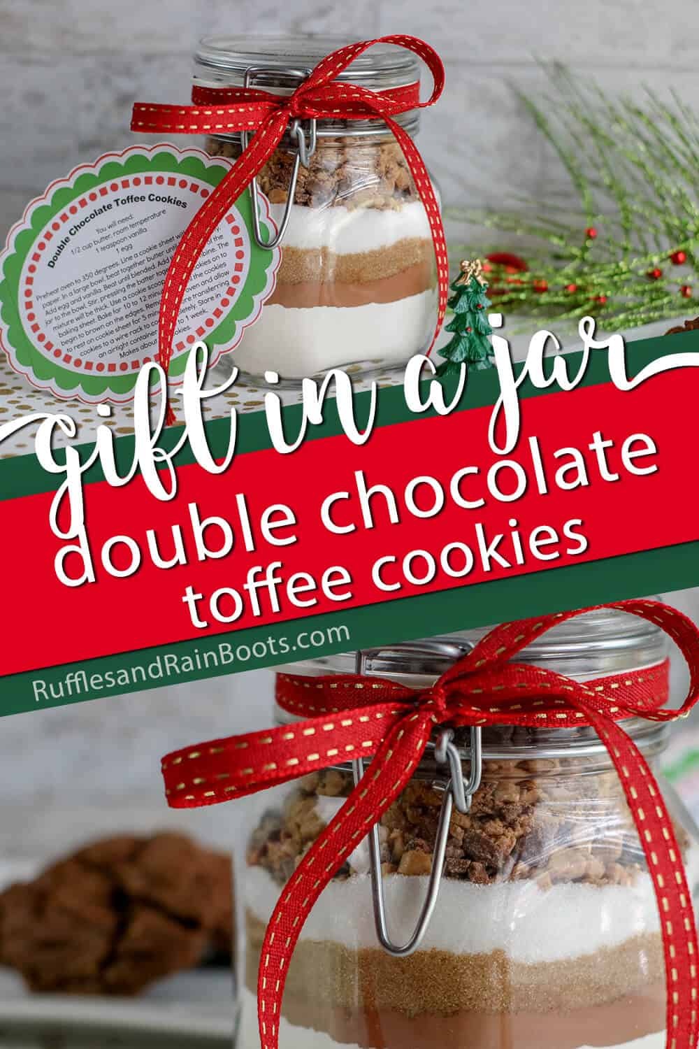 Make This Double Chocolate Toffee Cookies Gift in a Jar
