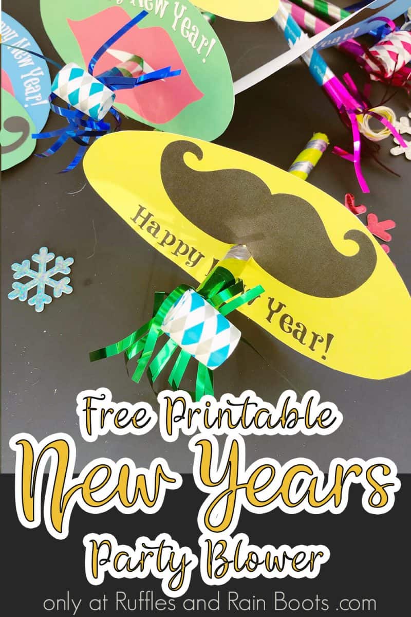 Free Printable New Years Party Blowers Kids Craft