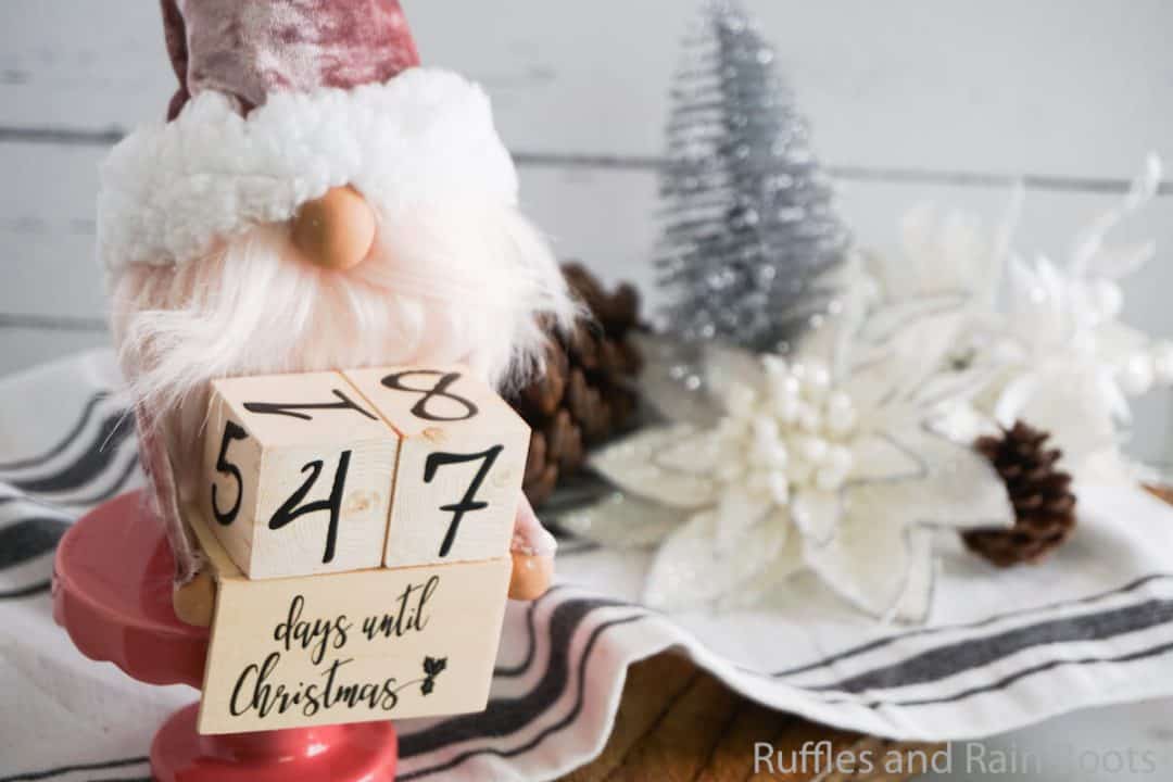 DIY Christmas Countdown Gnome - Ruffles and Rain Boots