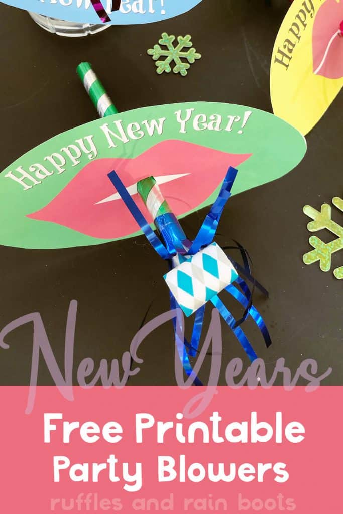 Free Printable New Years Party Blowers Kids Craft