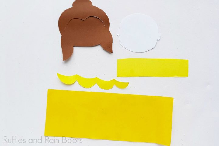 Princess Belle Paper Roll Craft with Free Templates