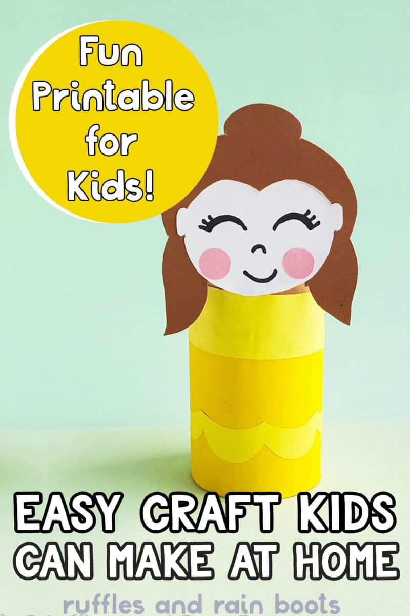 Princess Belle Paper Roll Craft with Free Templates
