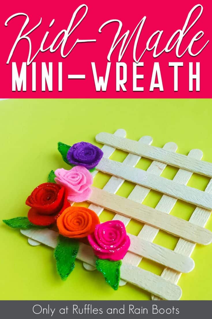 This Easy Popsicle Stick Wreath Craft for Kids is a Fun Spring Craft!