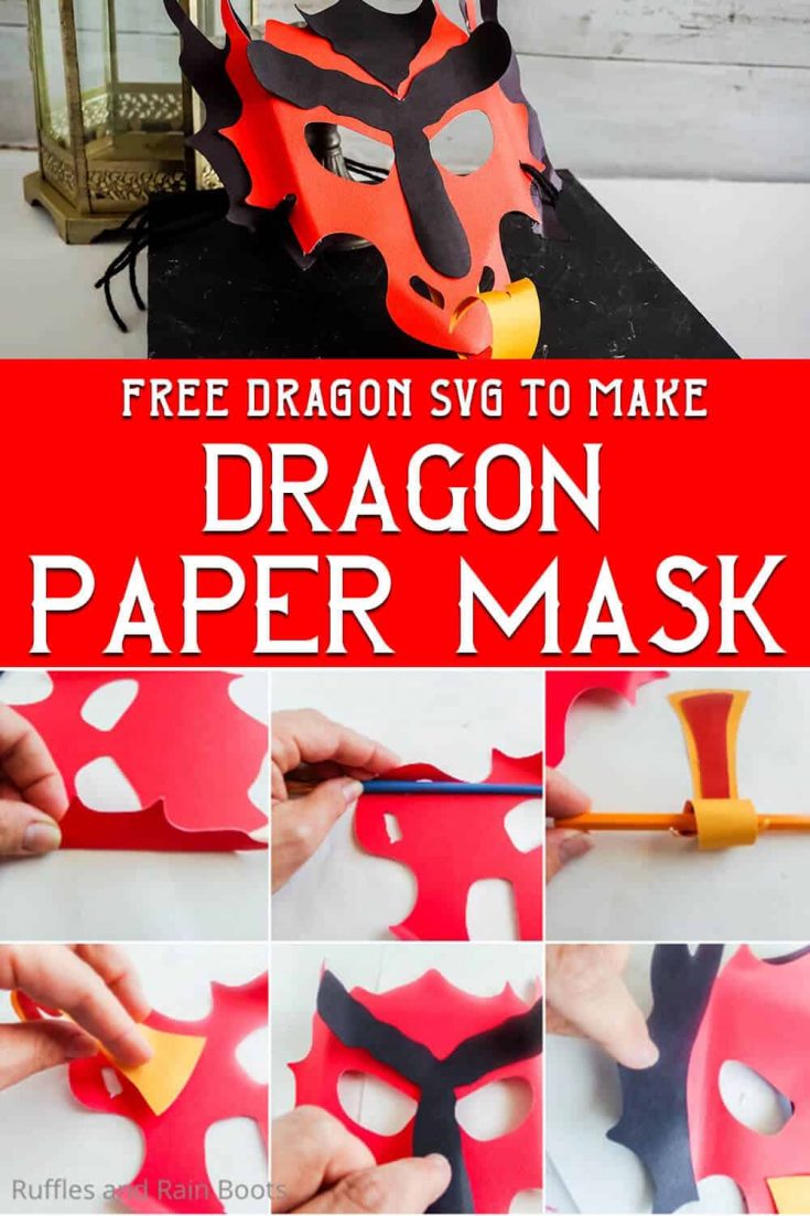 Free Paper Dragon Mask Craft and SVG Cut File - Ruffles and Rain Boots