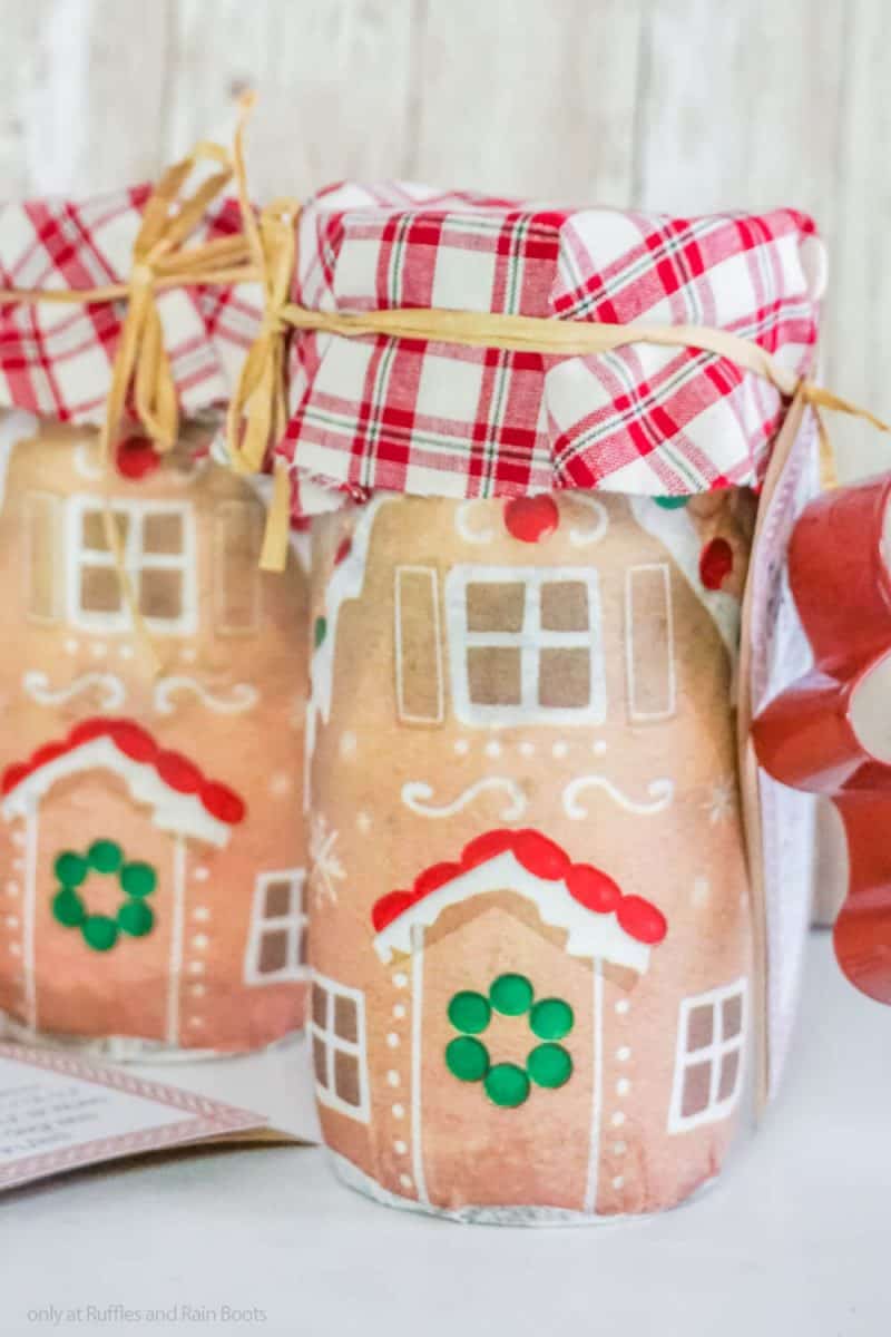 Gingerbread Cookie Mason Jar Gift - Ruffles and Rain Boots