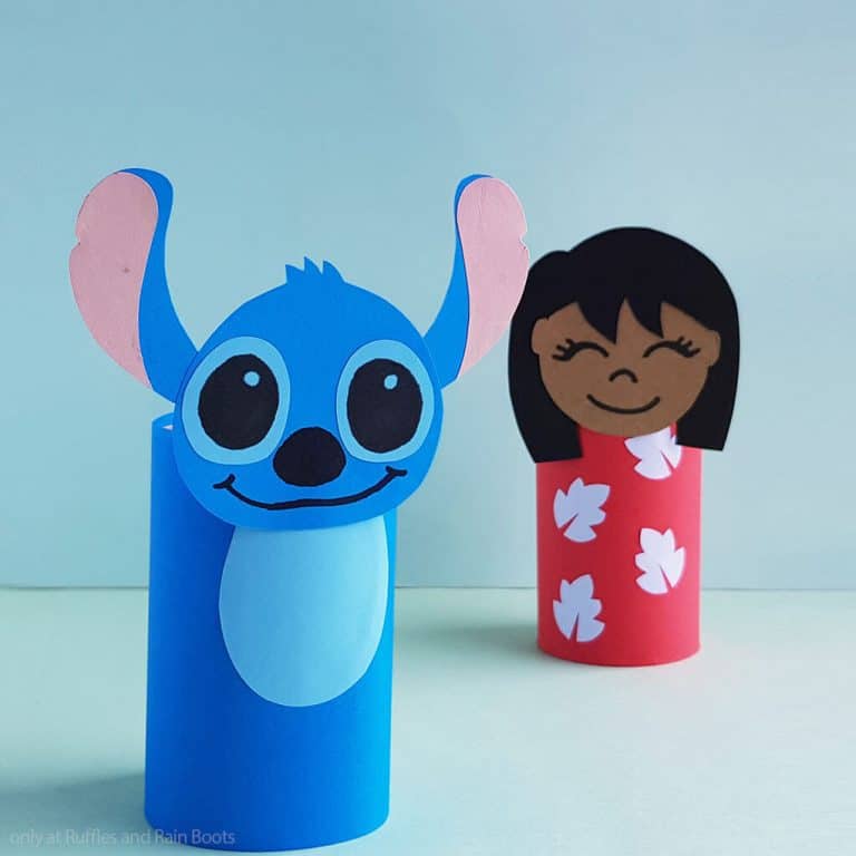 Make this Stitch Paper Roll Craft for a Quick Stitch Puppet!