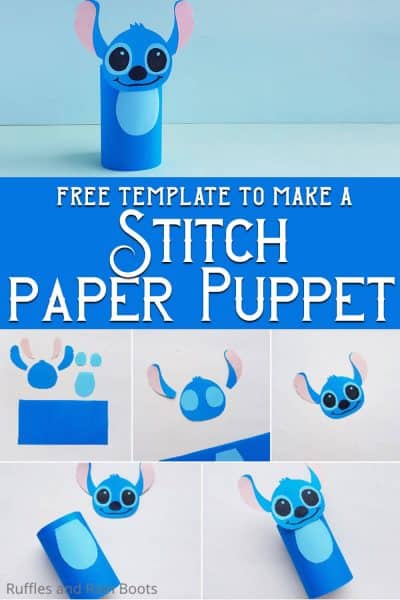 Make this Stitch Paper Roll Craft for a Quick Stitch Puppet!