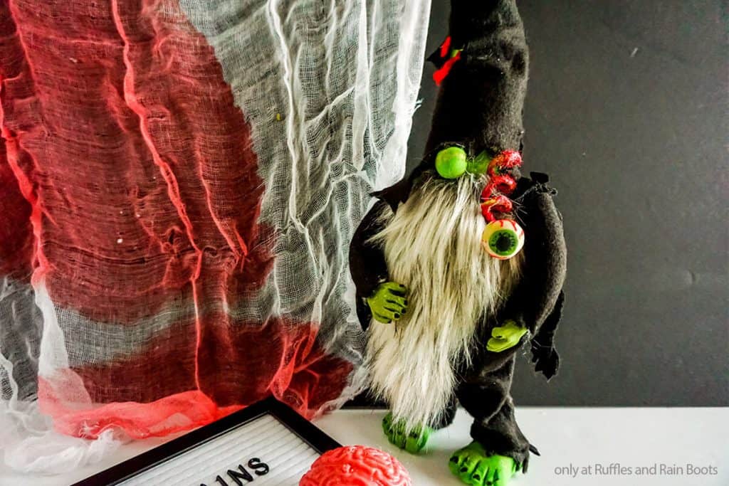 DIY Zombie Gnome for Halloween