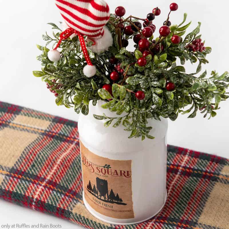This is the Easiest Vintage Christmas Farmhouse Milk Jug Decoupage Craft