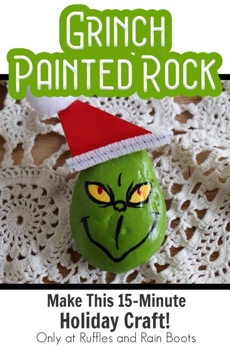 This Grinch Painted Rock Tutorial is Perfect for a Grinch Movie Craft!