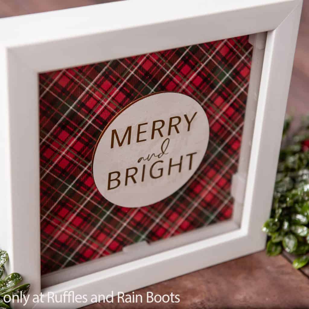 Merry & Bright Shadow Box Cricut Craft for Christmas