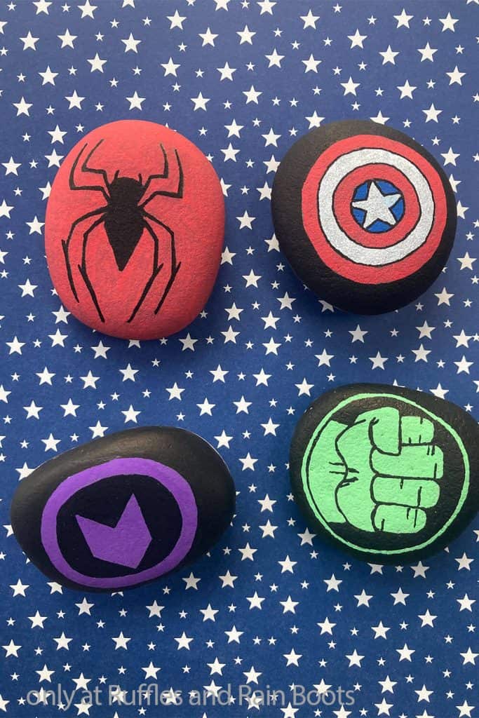 These Marvel Avengers Painted Rocks are Fun Super Hero Painted Rocks