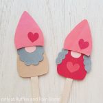 Easy Valentine Gnome Paper Puppets for Kids are a Fun Paper Craft!