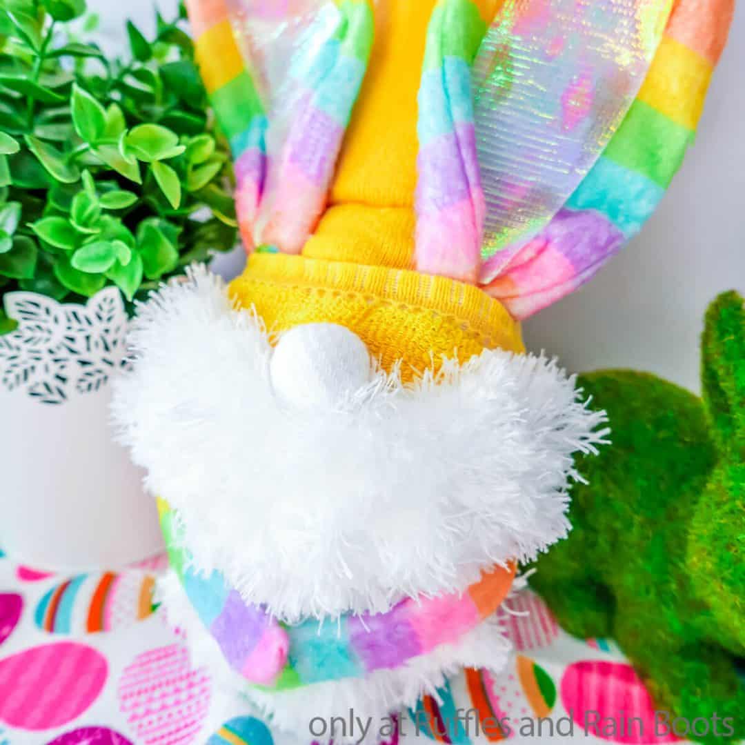 Make This Fun Dollar Tree Rainbow Bunny Gnome That's Fun and Fast!