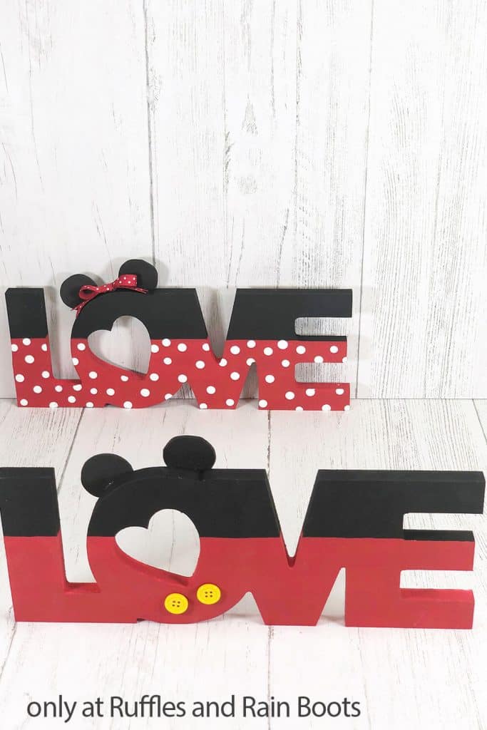 A Fun and Easy DIY Mickey Love Sign Dollar Tree Craft for Valentines!