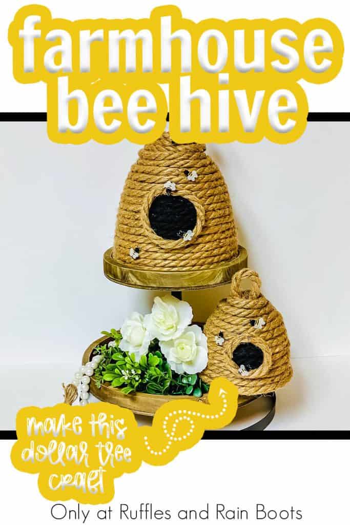 Easy Dollar Tree Beehives DIY - Ruffles and Rain Boots