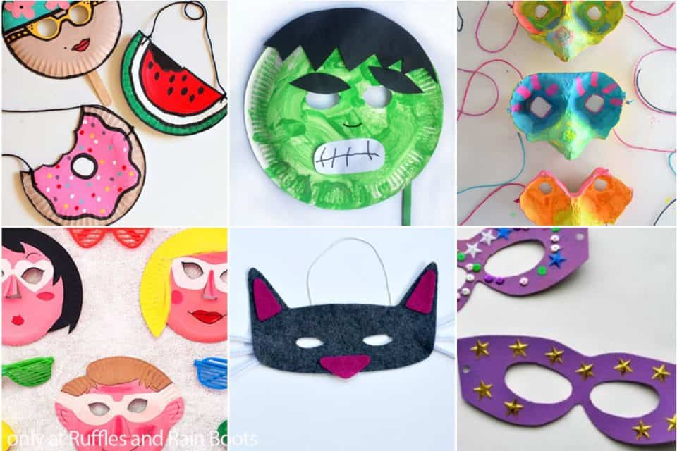 Kids Mask Crafts for Dress Up and Playdates - Ruffles and Rain Boots