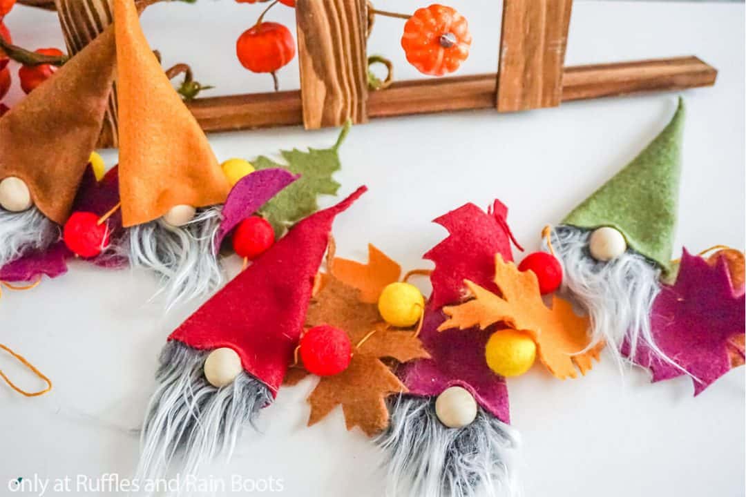 How to Make a Fall Gnome Garland with an Easy Gnome Ornament Pattern