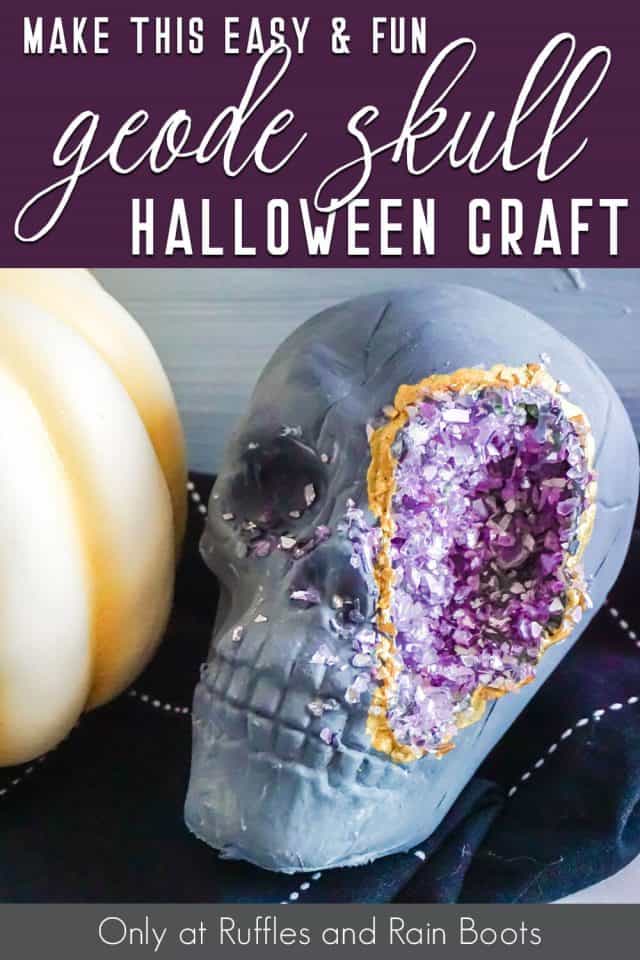 Make a Dollar Tree Geode Skull Halloween Craft