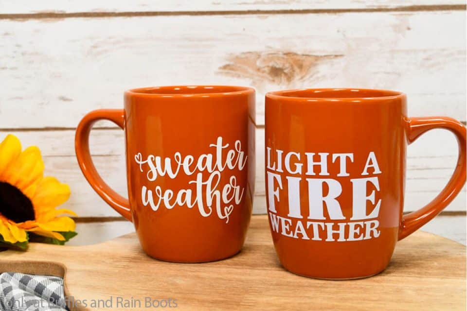 This Easy Dollar Tree Fall Mug Cricut Joy Tutorial is a Fast Craft!