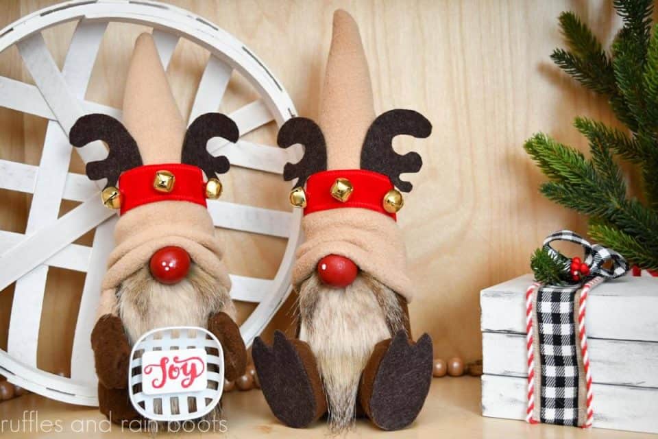 These No Sew Reindeer Gnomes are Gorgeous Christmas Decor or Gifts