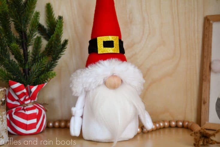 Make This No Sew Santa Gnome for Christmas - Ruffles and Rain Boots
