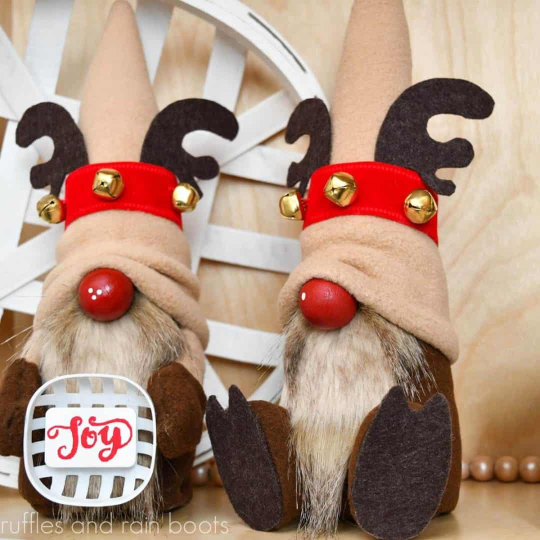 These No Sew Reindeer Gnomes are Gorgeous Christmas Decor or Gifts