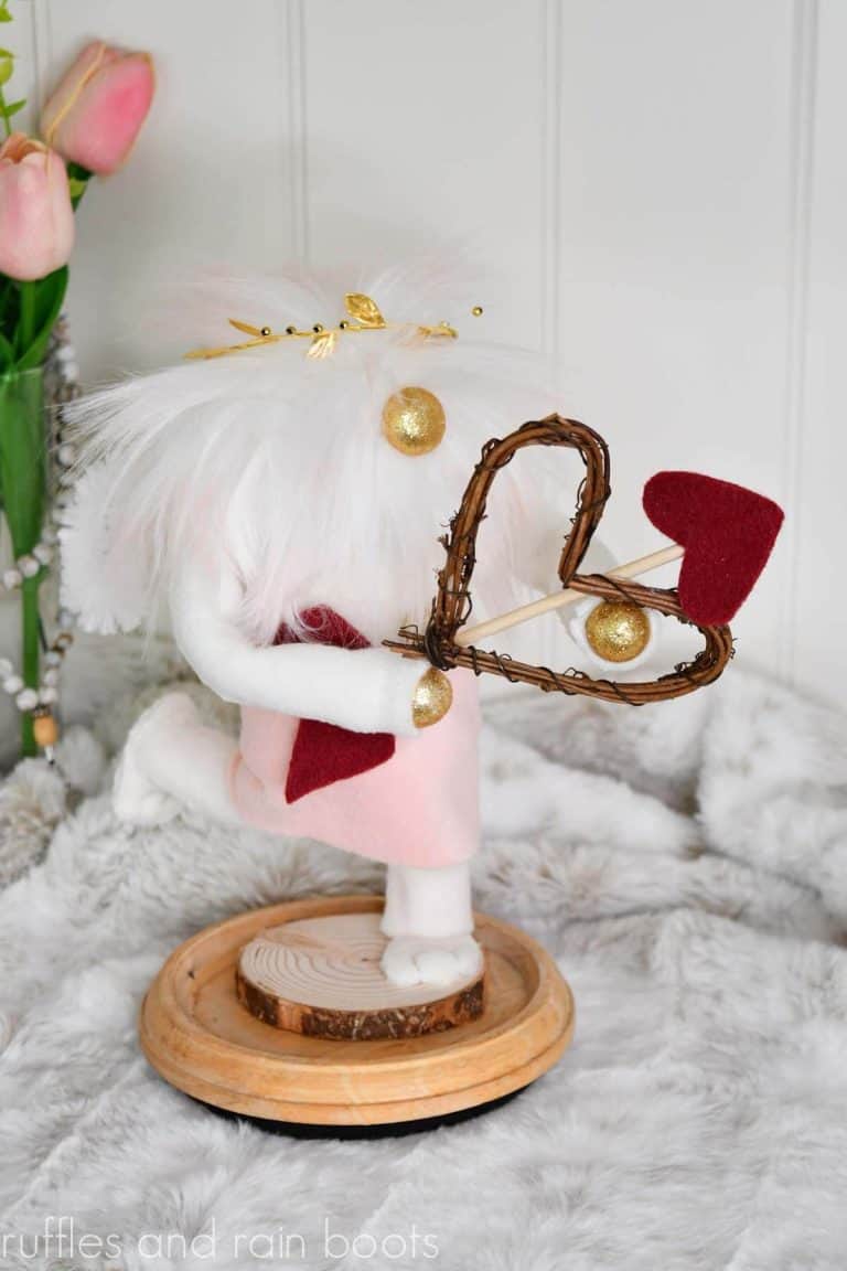 Make a DIY Cupid Gnome for Valentines - Ruffles and Rain Boots