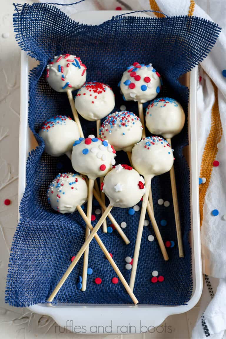 Make This Easy 4th of July Cake Pops Recipe - Ruffles and Rain Boots