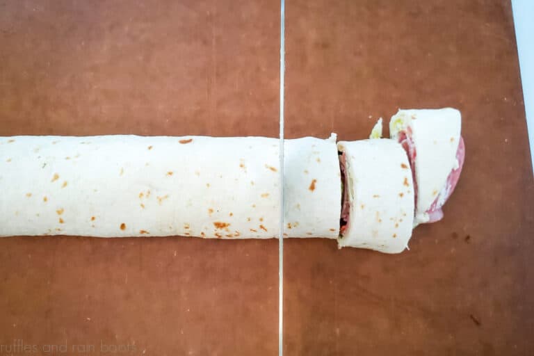 Italian Meat Pinwheel Sandwiches - Ruffles and Rain Boots