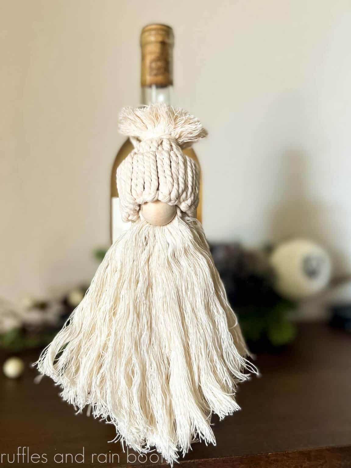 Macrame Gnome Ornament - Free Pattern - Ruffles and Rain Boots